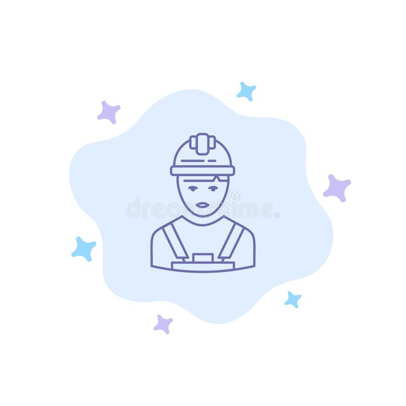 Worker, Industry, Avatar, Engineer, Supervisor Blue Icon on Abstract ...