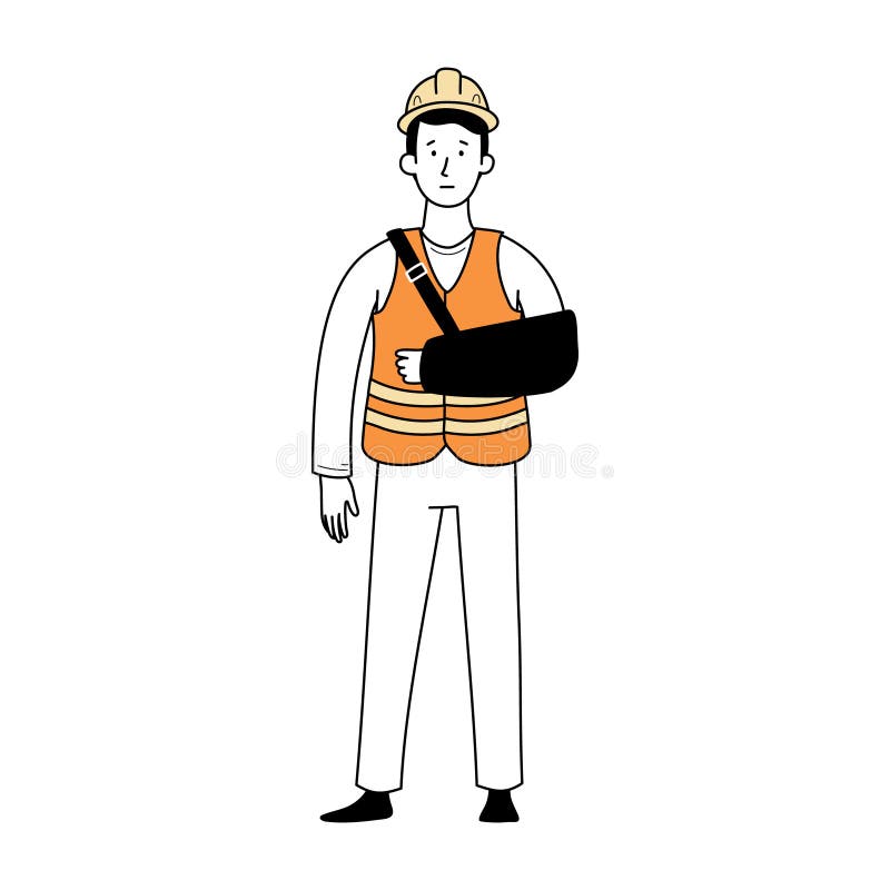 Worker with Injury Bandage Arm Stock Vector - Illustration of injured ...
