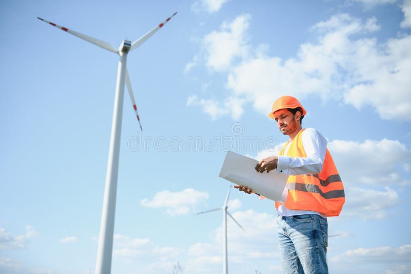 Worker Inside Sustainable Energy Industry - Engineer Working at ...