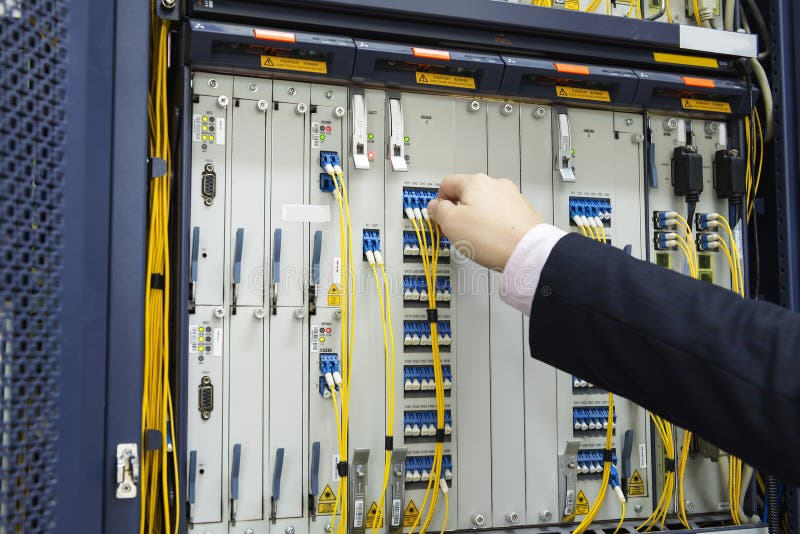 Worker Inspect Equipment in the Room Stock Image - Image of broadband ...