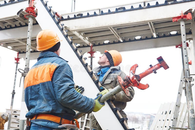 Workers on falsework stock photo. Image of construction - 2318566
