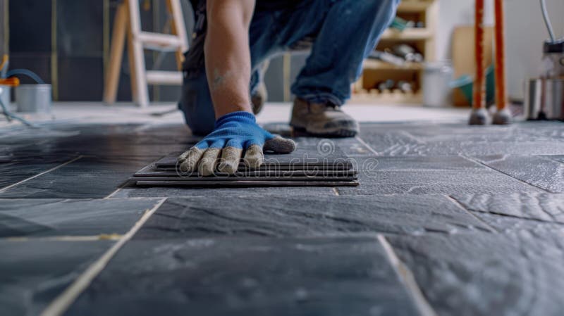 The Tiler and Floor Tiles. AI Generated Stock Photo - Image of ...