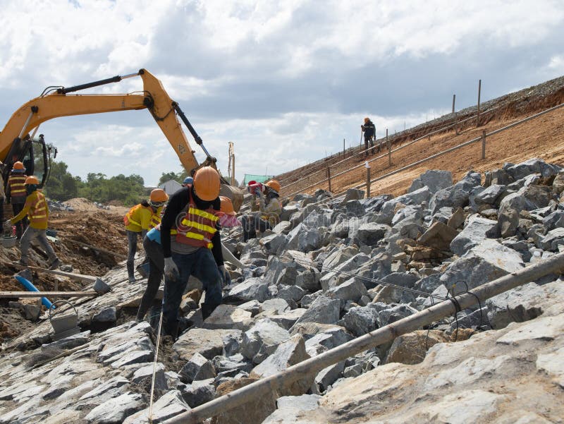 Slope Protection with Huge Plastic Sheet To Avoid Soil Erosion when it ...