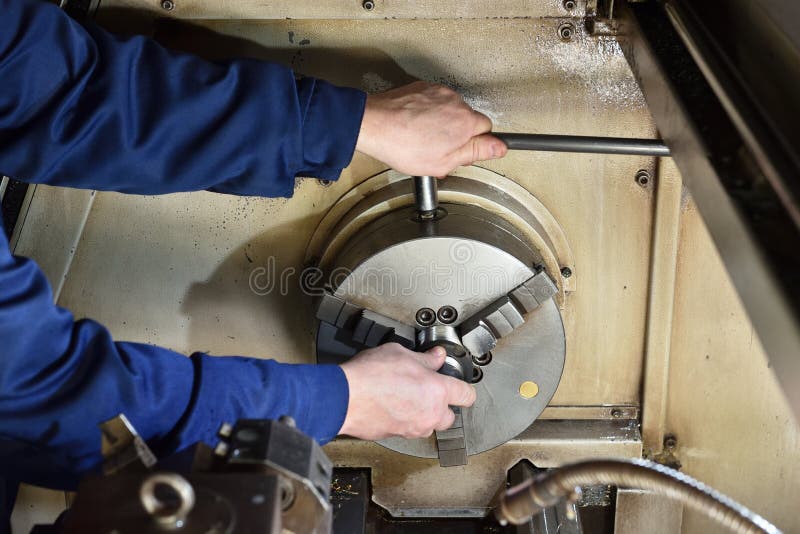 Spindles of Metal Lathe Machine Stock Photo - Image of factory, metal ...