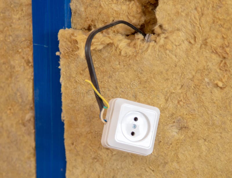 A Worker Installs a Wall Outlet Stock Photo - Image of home, house ...