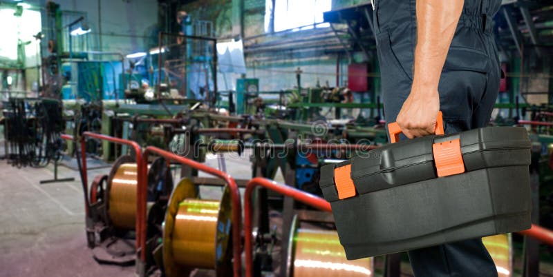 Worker with instruments stock image. Image of clothing - 96408445