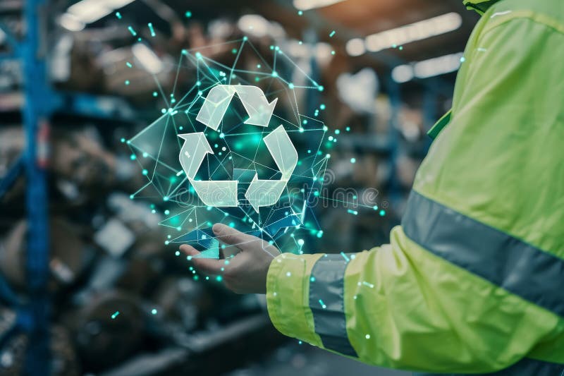 Digital Recycling Monitoring Stock Photo - Image of facility ...