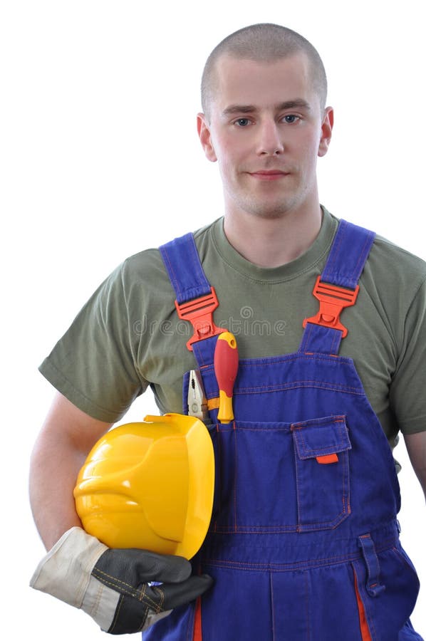 Worker isolated on white stock photo. Image of hand, industrial - 18724718