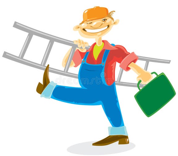 Carpenter Man Ladder Stock Illustrations – 372 Carpenter Man Ladder ...