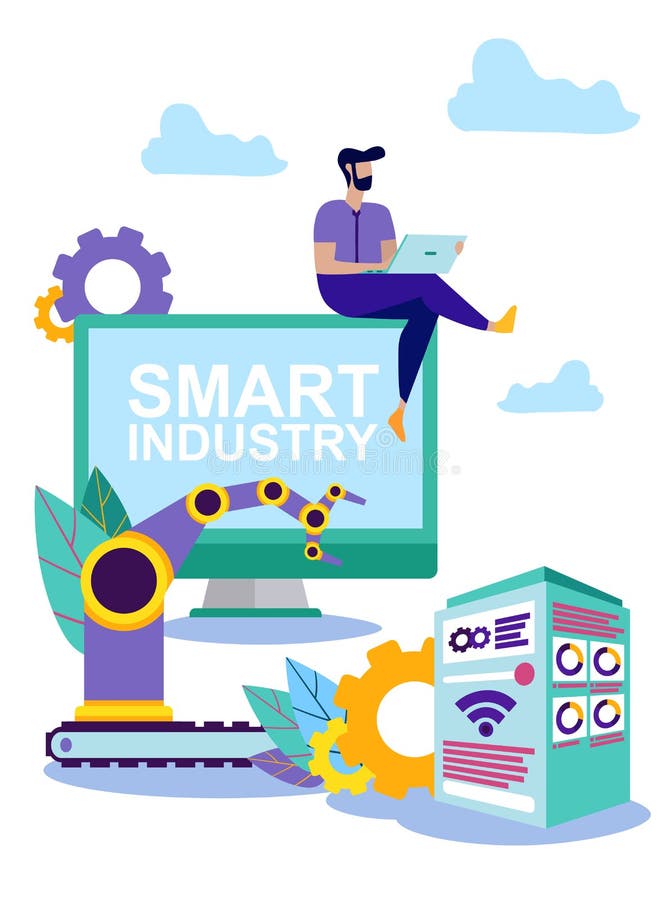 Worker Control System Industrial Equipment. Vector Stock Vector ...