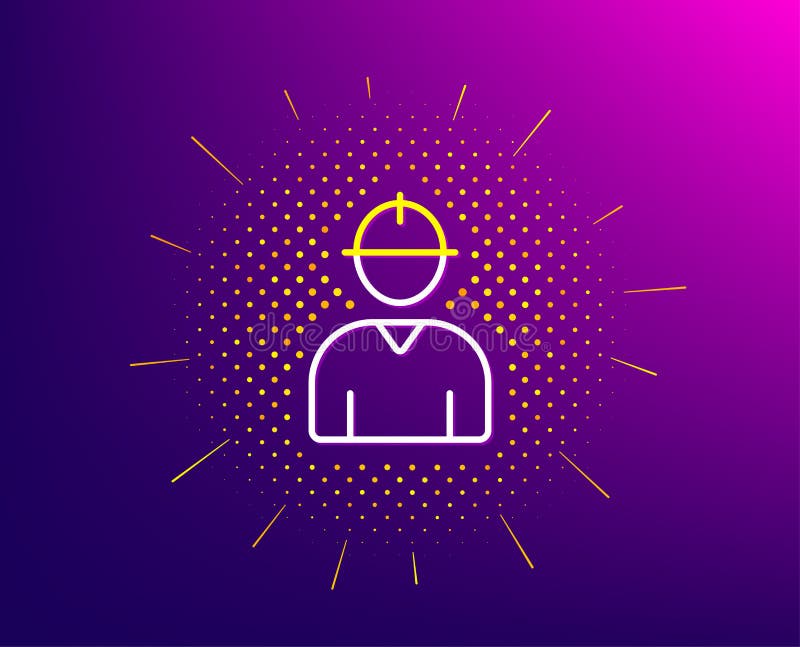 Worker Line Icon. Male Profile Sign. Vector Stock Vector - Illustration ...