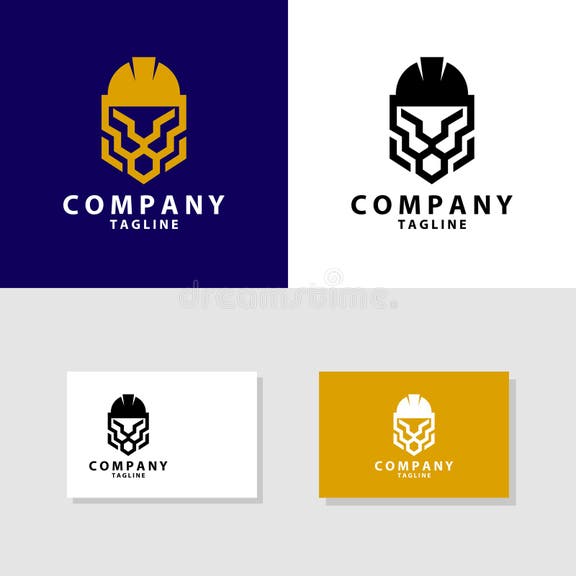 Worker Lion Head Logo Design Vector Stock Vector - Illustration of ...