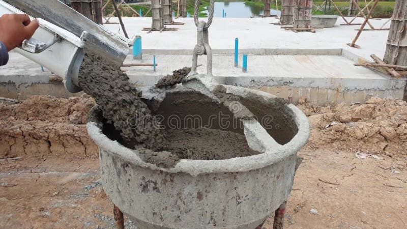 Load Cement To Bucket for Construction Dometic. Stock Footage - Video ...