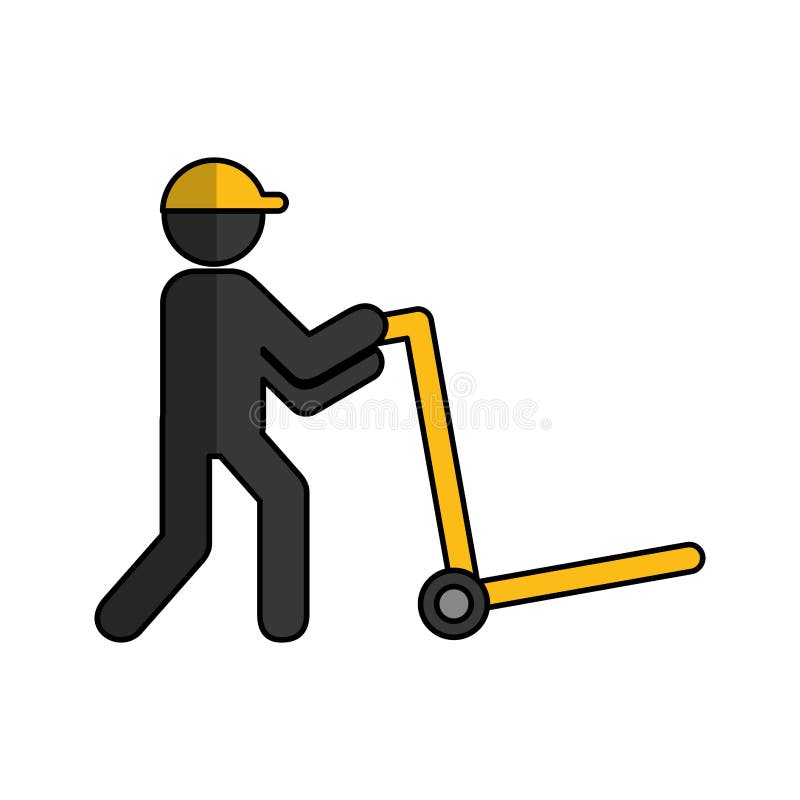Worker Logistic Silhouette Icon Stock Illustration - Illustration of ...
