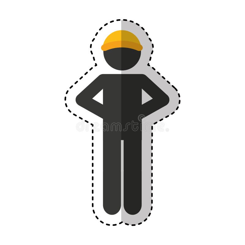 Worker Logistic Silhouette Icon Stock Illustration - Illustration of ...