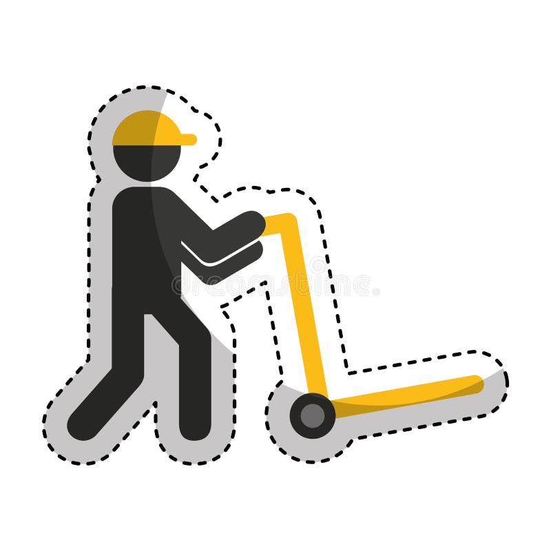 Worker Logistic Silhouette Icon Stock Illustration - Illustration of ...