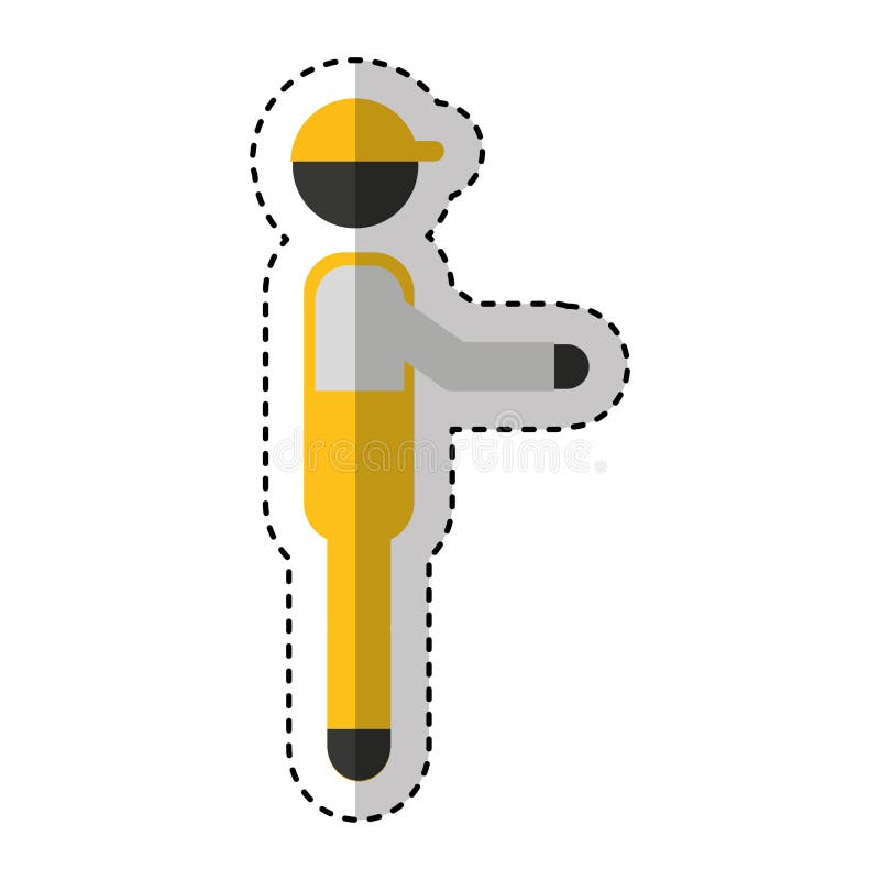 Worker Logistic Silhouette Icon Stock Illustration - Illustration of ...