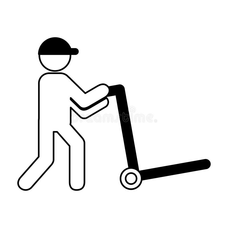 Worker Logistic Silhouette Icon Stock Illustration - Illustration of ...