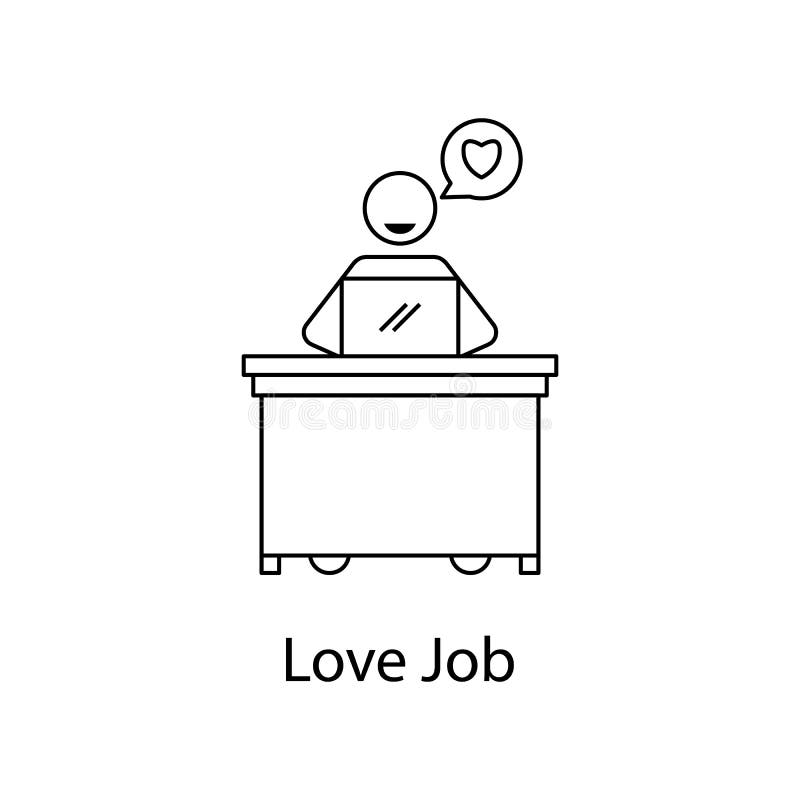 Worker is Love Job Neon Icon. Elements of People in the Work Set Stock ...