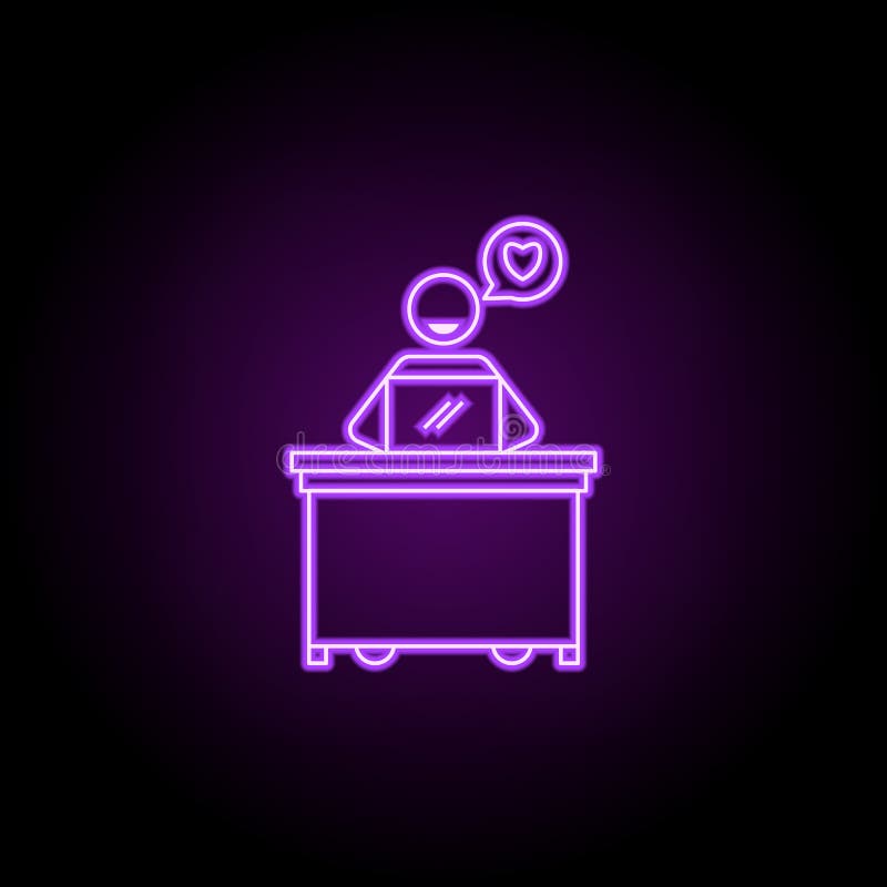 Worker is Love Job Neon Icon. Elements of People in the Work Set Stock ...