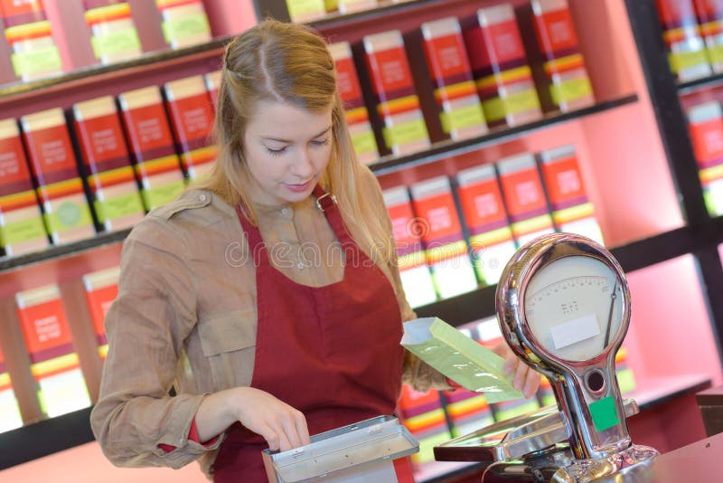 Worker in Luxury Chocolate Boutique Stock Photo - Image of gain, retail ...
