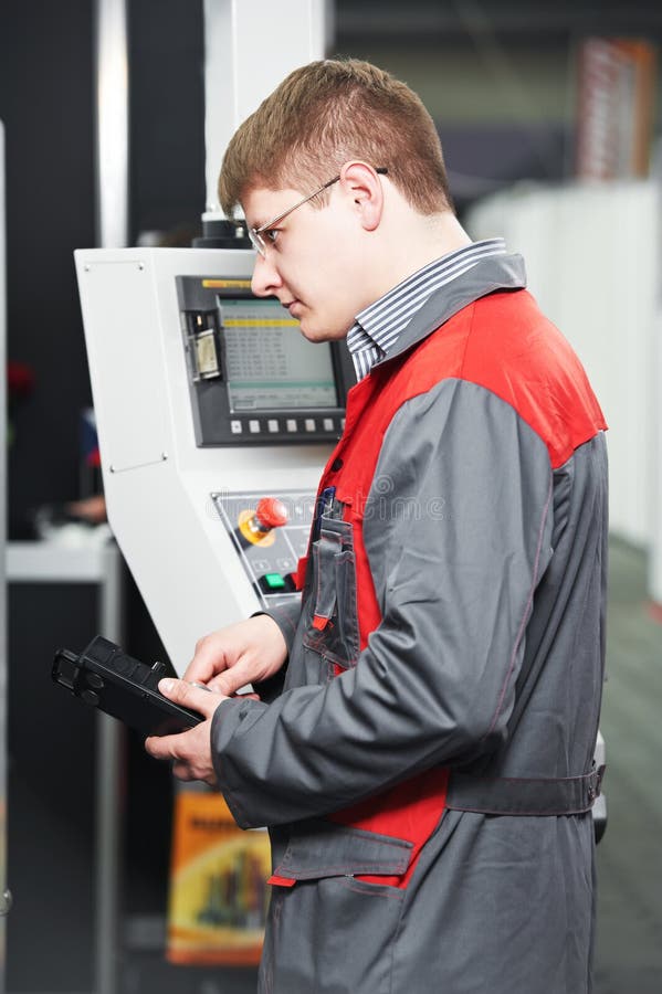 Worker at Machining Tool Workshop Stock Photo - Image of manufacturing ...