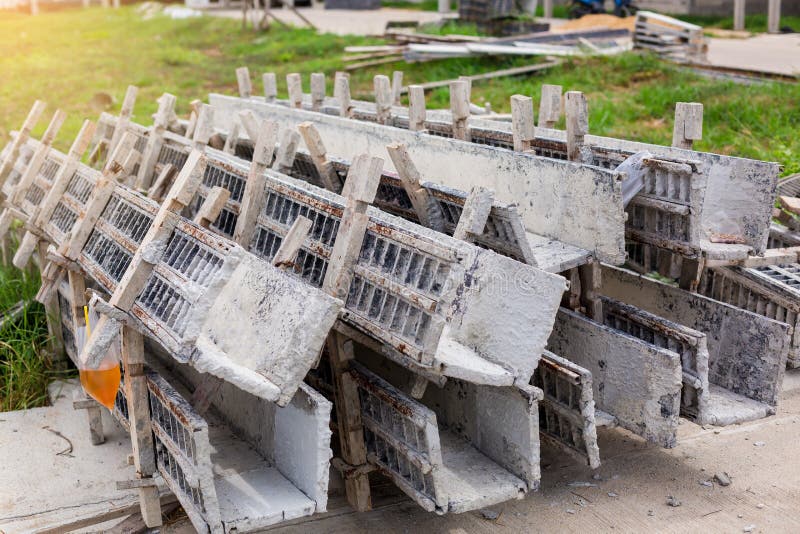 Wood Formwork of Wall Construction Site Stock Image - Image of form ...