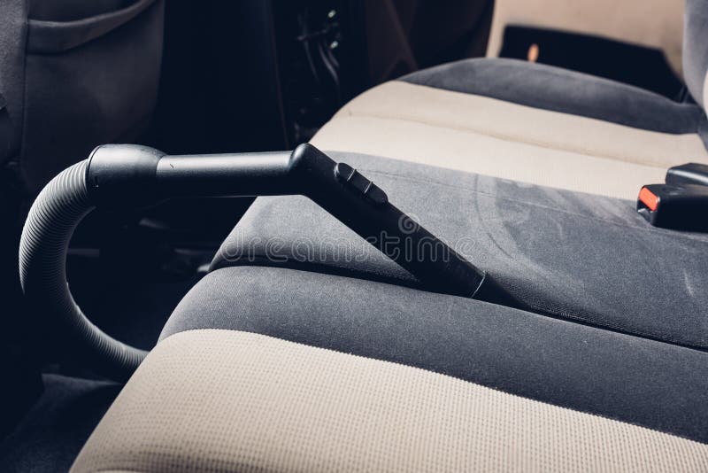 Worker Man Cleaning Dust Interior Vacuum Inside Car Stock Photo - Image ...