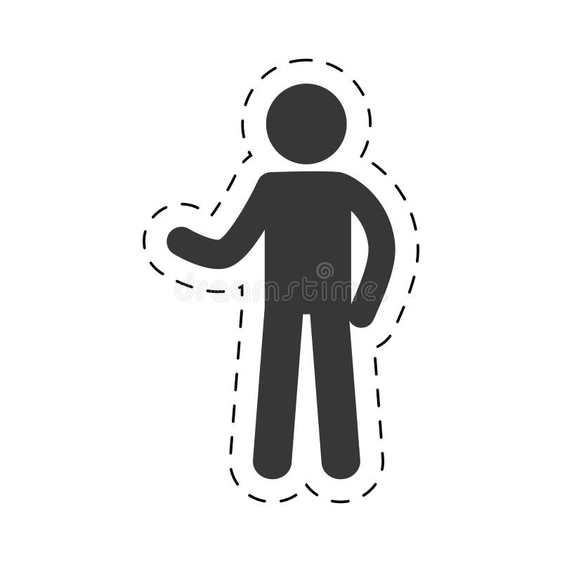 Worker Man Standing Figure Pictogram Stock Illustration - Illustration ...