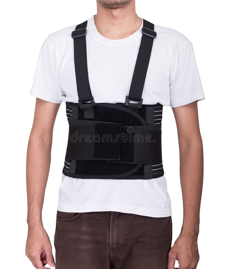 A Man Wear Back Support Belt Stock Image - Image of carpal, male: 112341335