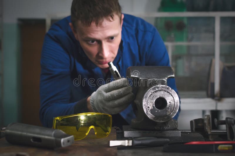 Worker. stock photo. Image of iron, table, grip, detail - 129465934