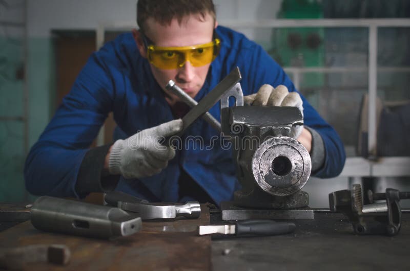 Worker. stock image. Image of blacksmith, table, worker - 129466261