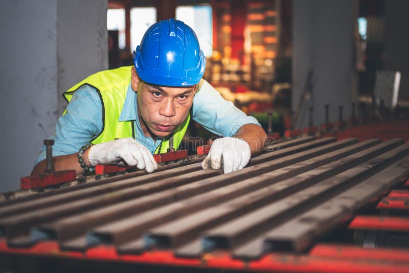 Worker Man are Working and Checking Maintenance of Industrial Machinery ...