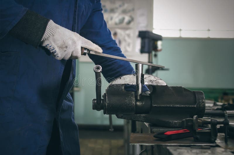 Worker. stock photo. Image of detail, vise, working - 129466832