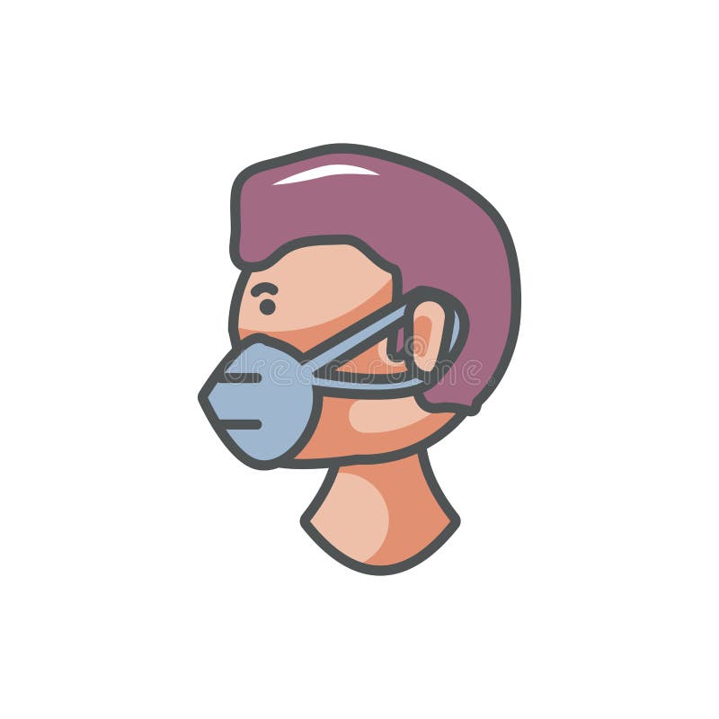 Worker with Mask Industrial Protection Safety Fill Stock Vector ...