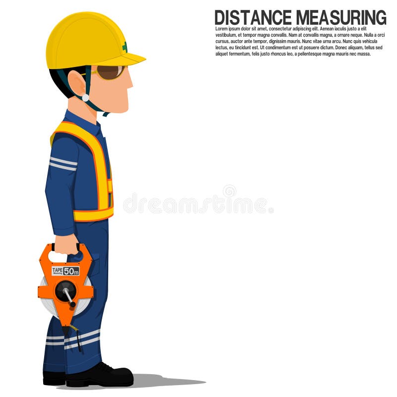 A Worker with the Measuring Tape on Transparent Background Stock Vector ...