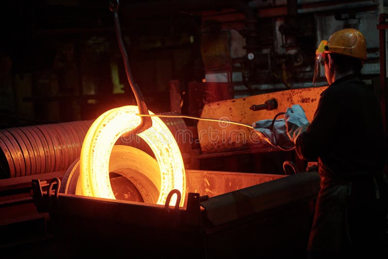 Worker in metal factory stock image. Image of industry - 208604237