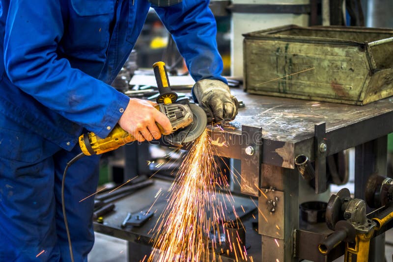 Worker in metal industry stock photo. Image of manual - 93160098