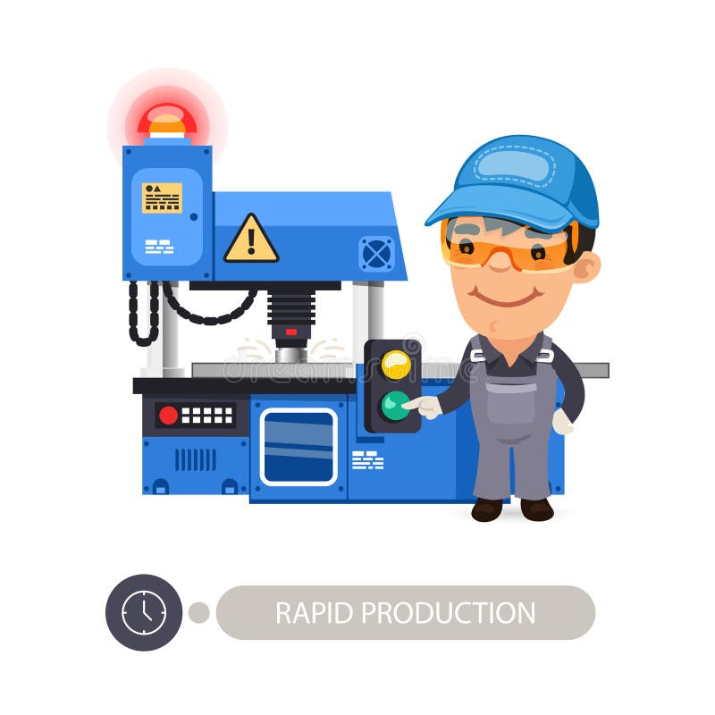 Worker and Milling Machine stock vector. Illustration of control - 70406455