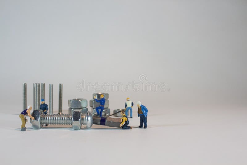 Worker Minifigures Working on Construction Stock Image - Image of ...