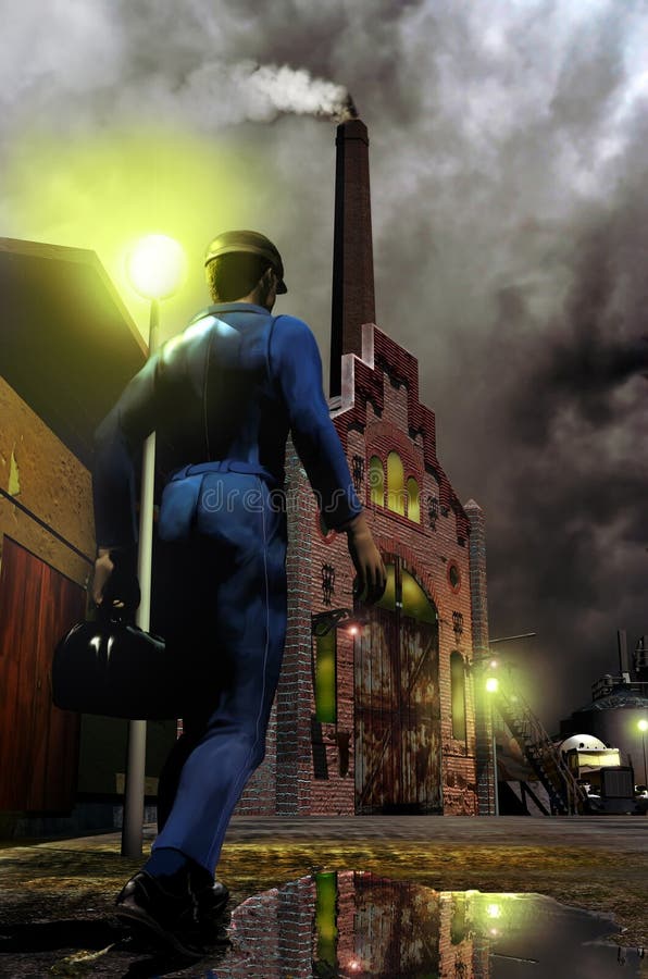 Worker at morning stock illustration. Illustration of people - 21941571