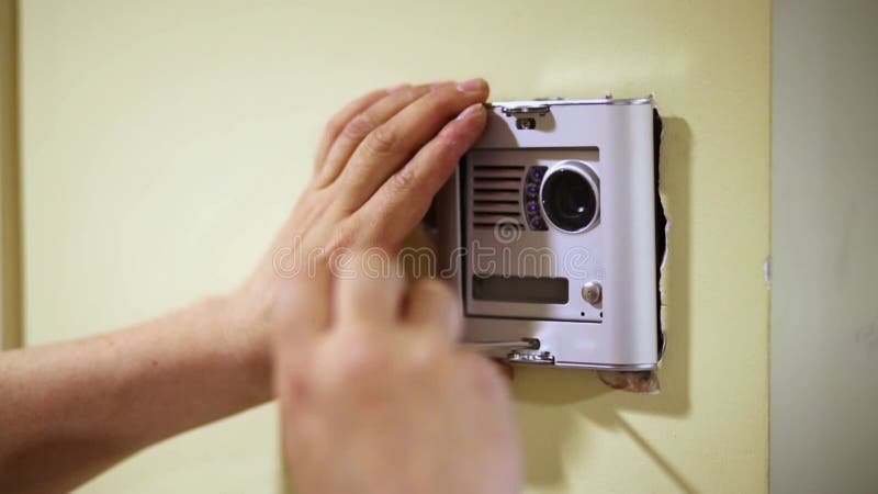 Worker Mounts Cover on External Part of Home Stock Video - Video of ...