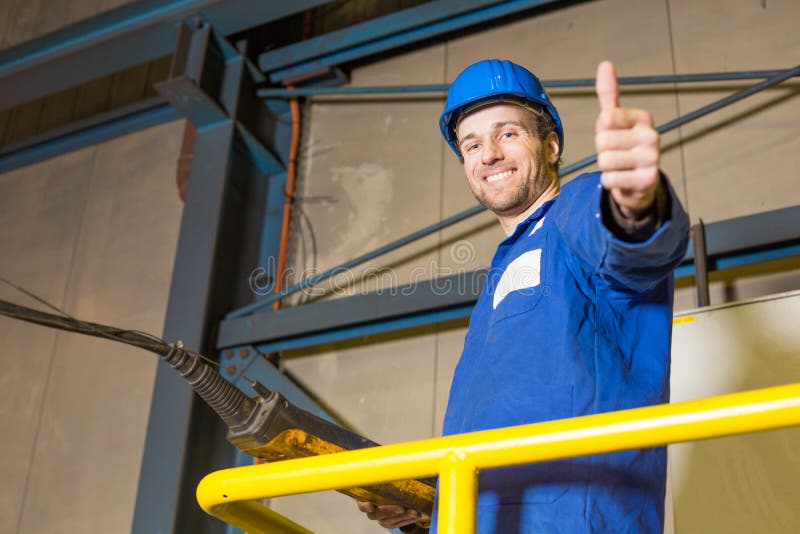 Worker Moving Crane with Remote Control Stock Image - Image of ...