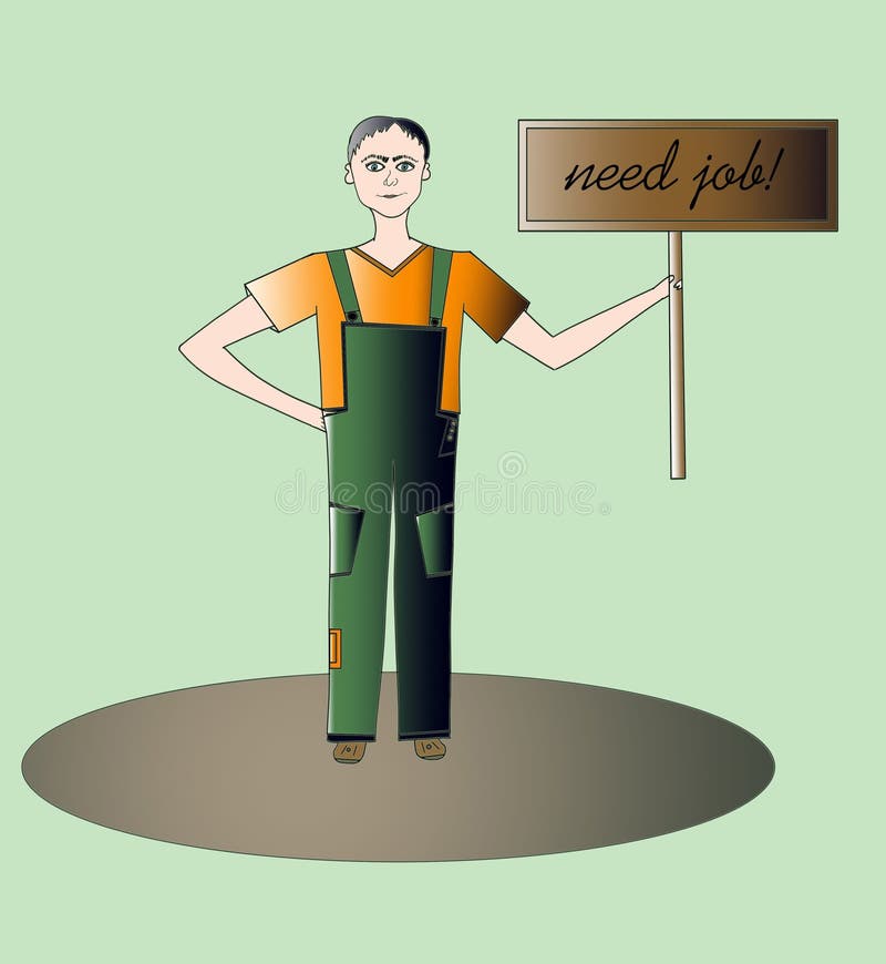 Worker need job stock illustration. Illustration of character - 48412350
