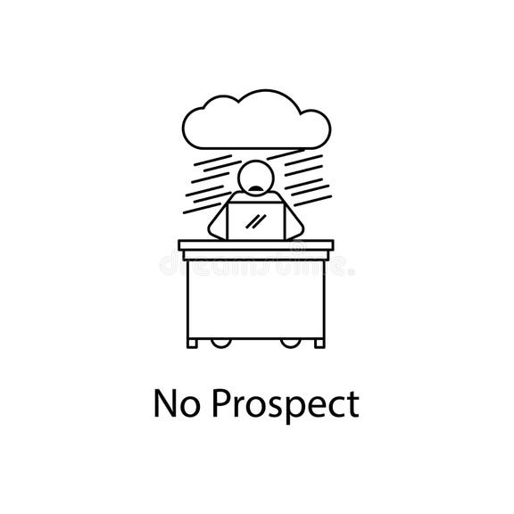 Worker in No Prospect Icon. Element People at the Workplace for Mobile ...