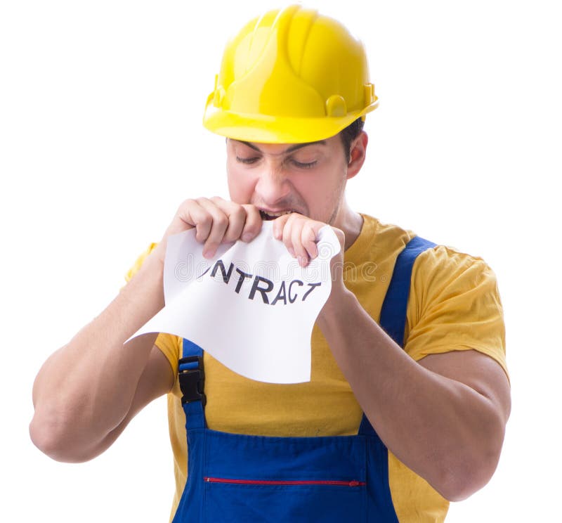 Worker Not Happy with His Employment Contract Stock Image - Image of ...