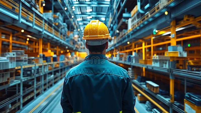 Worker Observing Operations in a Modern Warehouse with Advanced ...