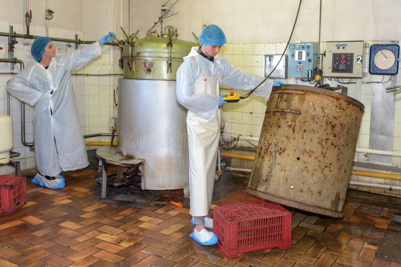 Worker Operating Controls Vat in Factory Stock Photo - Image of rust ...