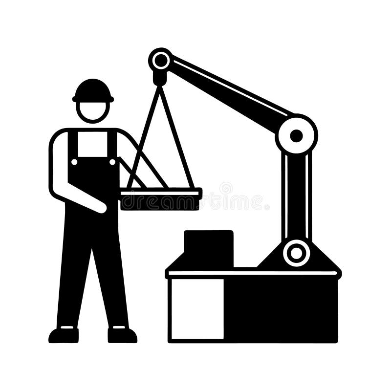 Construction Crane Machine Operator Illustration Stock Illustrations ...