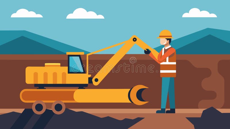 A Worker Operating a Heavy Machinery Carefully Lowering a Section of ...